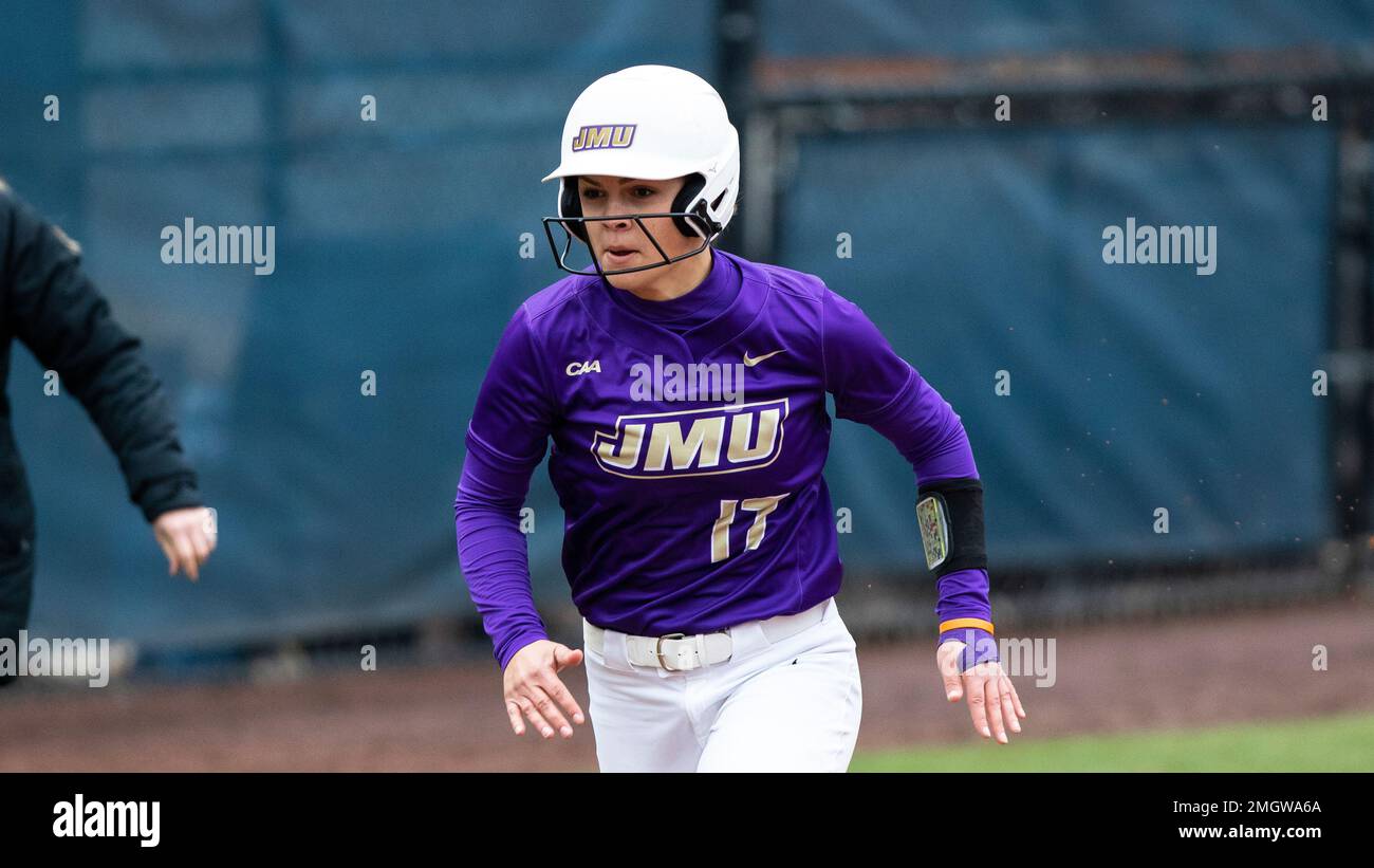 James Madison's Kate Gordon (17) runs the bases during an NCAA softball ...
