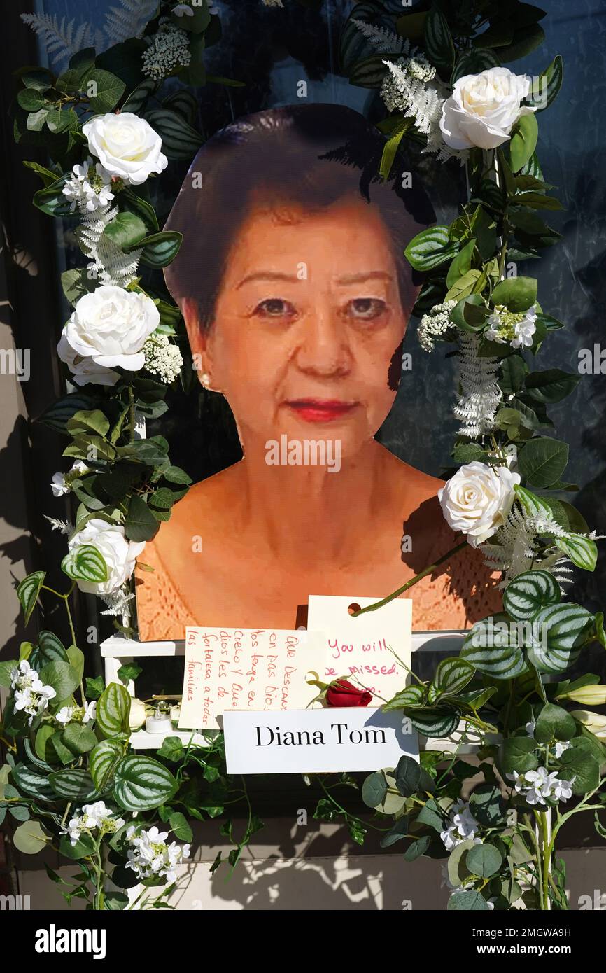 Photos of mass shooting victim Diana Tom at a memorial outside the Star ...