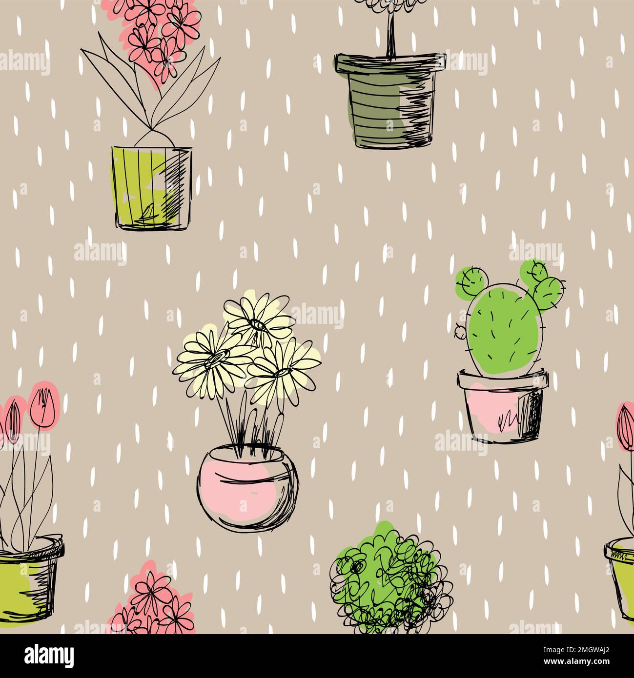 seamless pattern with plants Stock Vector Image & Art - Alamy