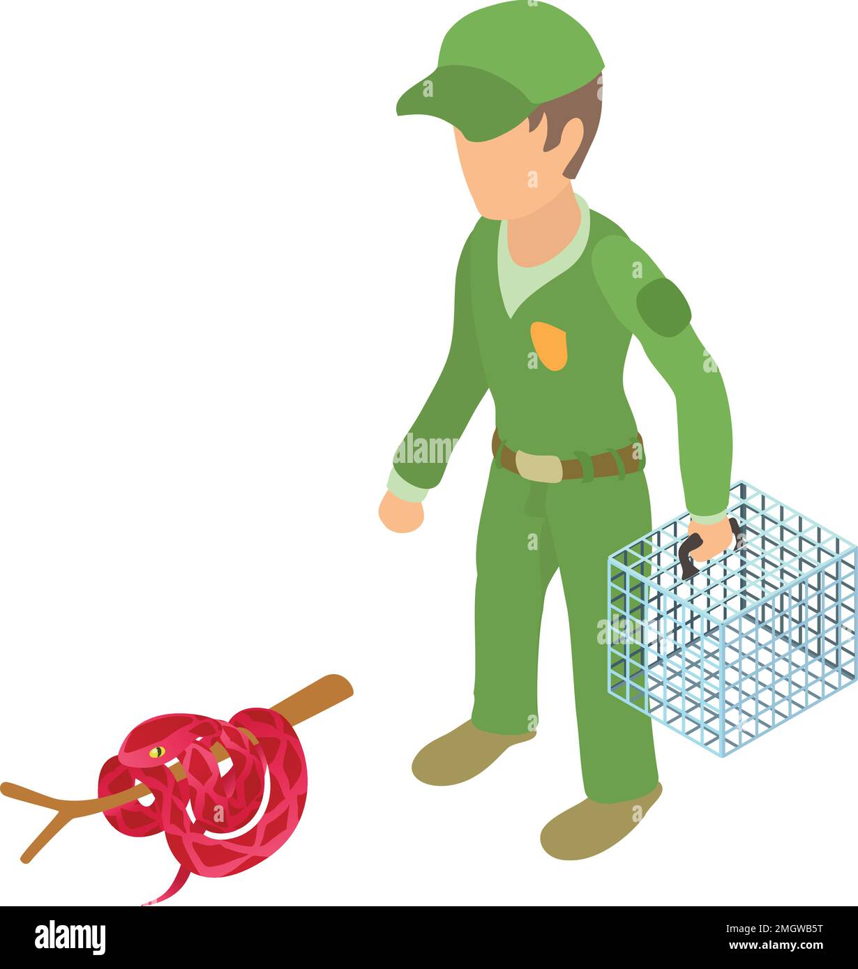 Venomous snake in cage Stock Vector Images - Alamy