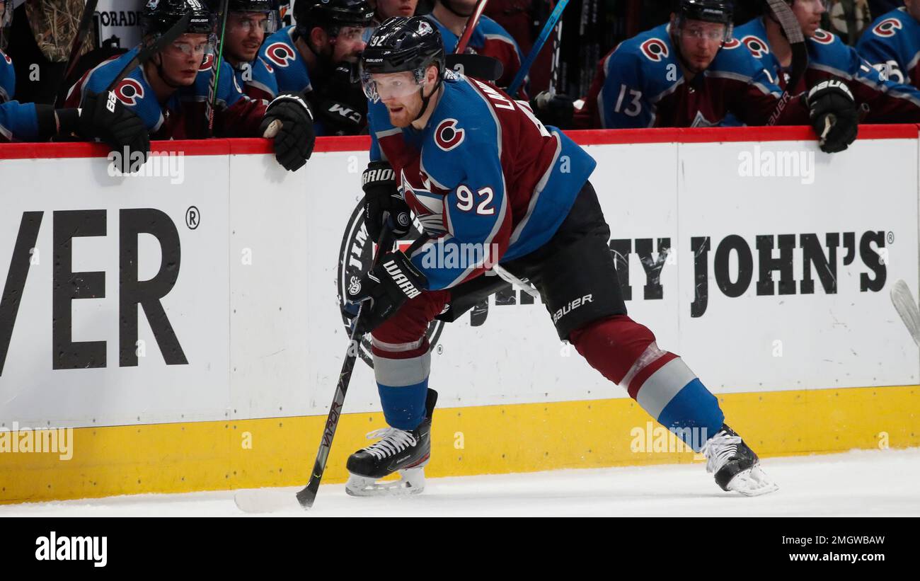 Colorado Avalanche left wing Gabriel Landeskog (92) in the second ...