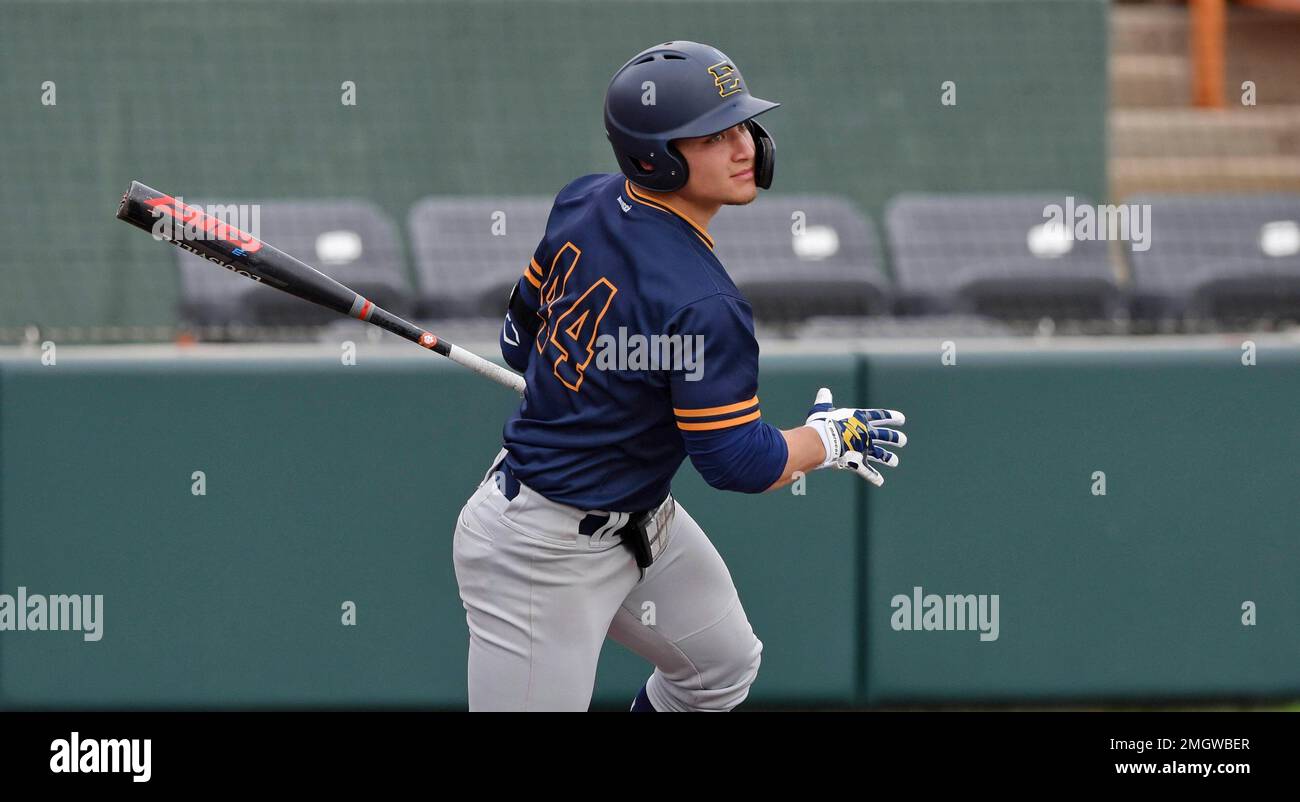 ETSU's Ben Jackson bats during an NCAA baseball game on Tuesday, Feb ...