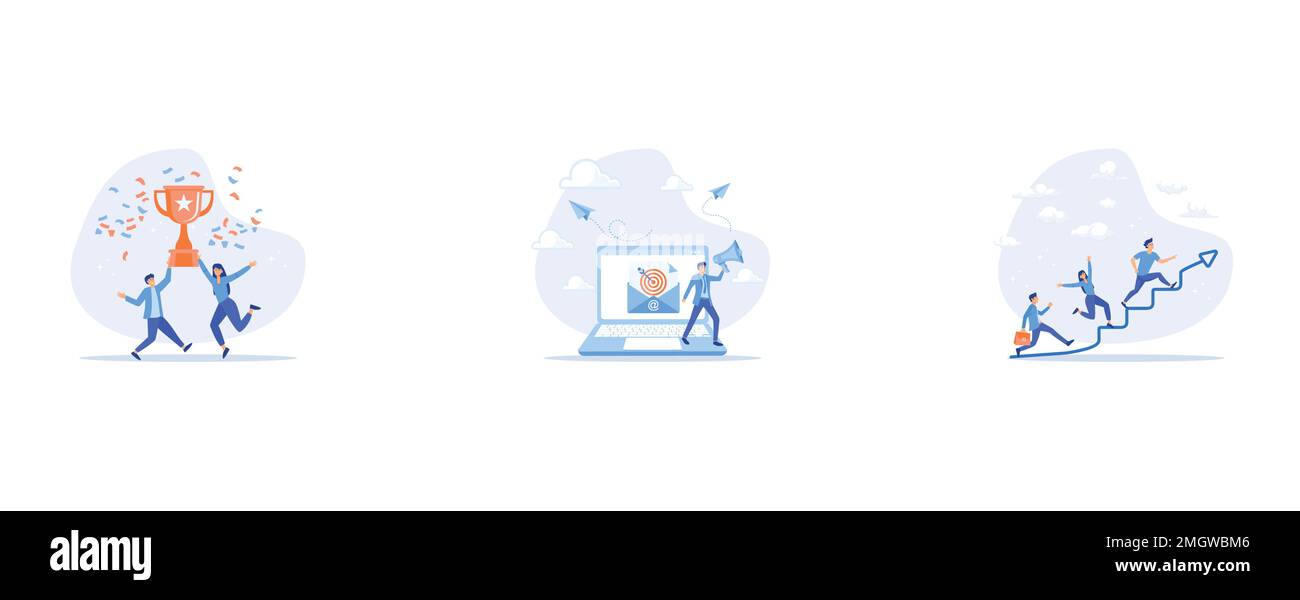 Team success, communication and advertise concept, Growth strategy, set ...