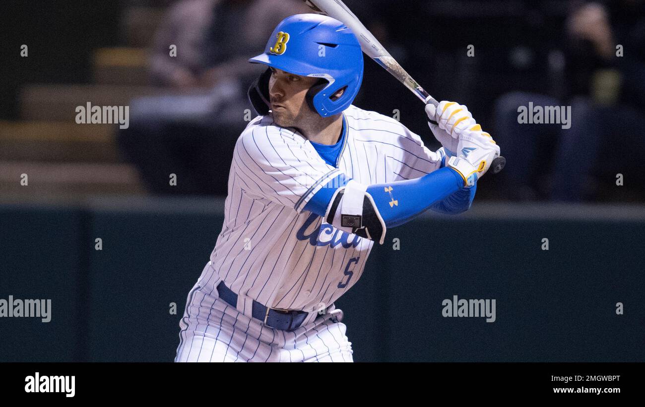 UCLA's Garrett Mitchell during an NCAA baseball game against St. Mary's ...