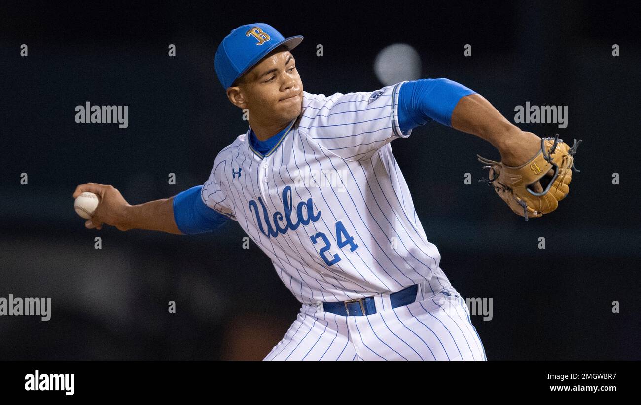 UCLA pitcher Zach Pettway during an NCAA baseball game against St. Mary ...