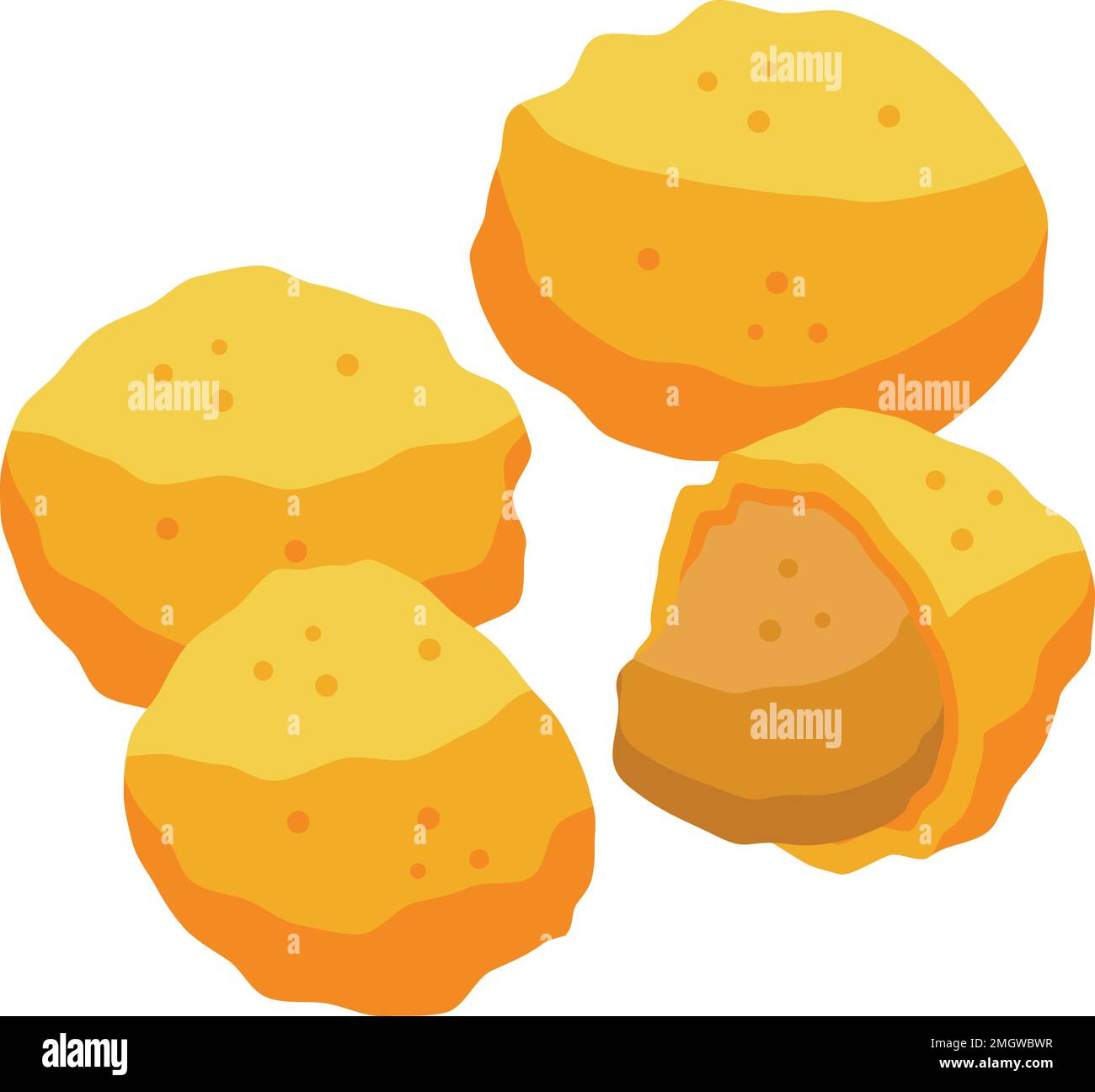 Chicken meat balls icon isometric vector. Cheese food. Fried cuisine ...