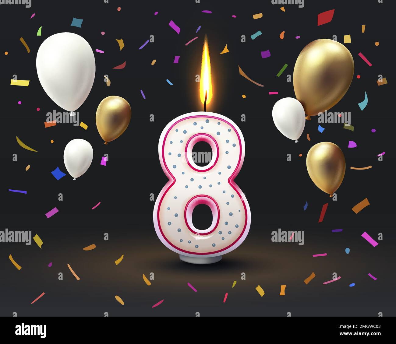 Happy Birthday years anniversary of the person birthday, Candle in the ...