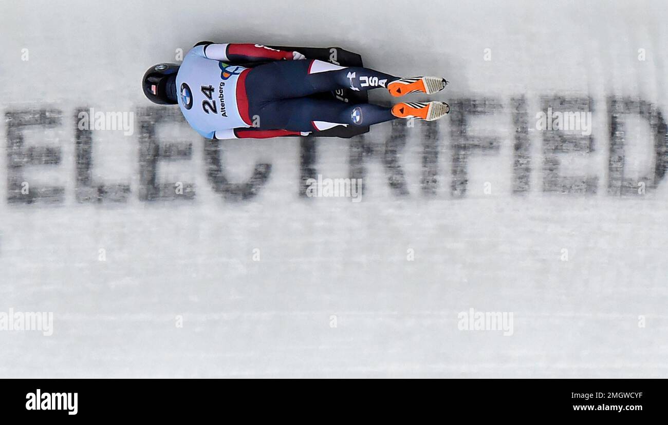 Austin Florian of the United States competes during the men Skeleton ...