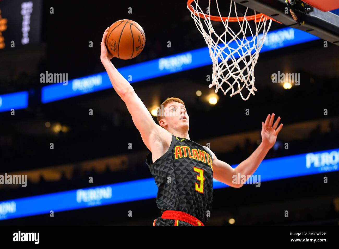 Atlanta Hawks guard Kevin Huerter goes up to dunk during an NBA ...