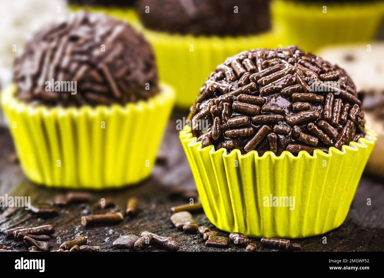 Brazilian bonbon called brigadeiro, small chocolate candy , Brazillian ...
