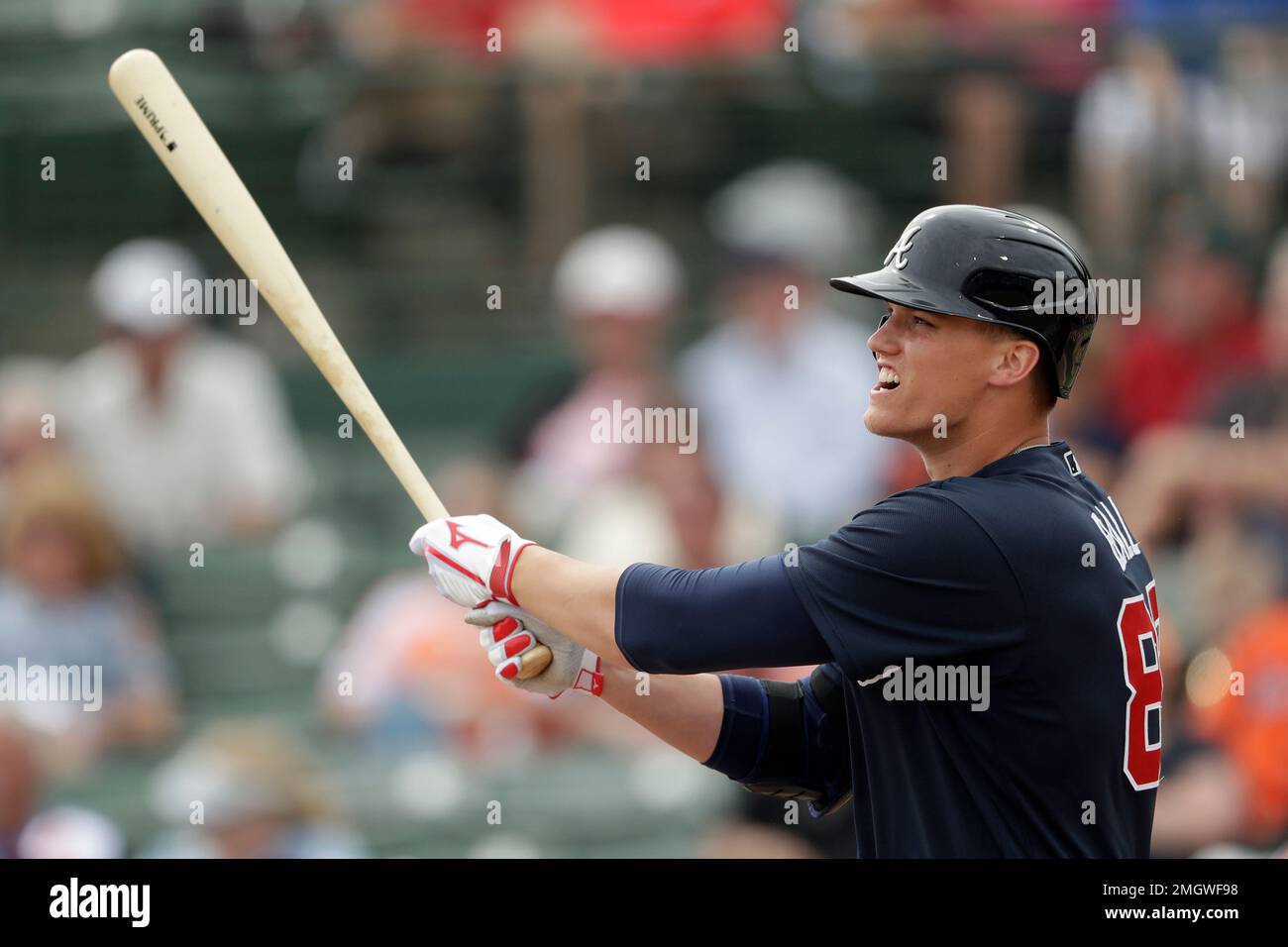 Atlanta braves Bryce Ball bats against the Baltimore Orioles during a ...