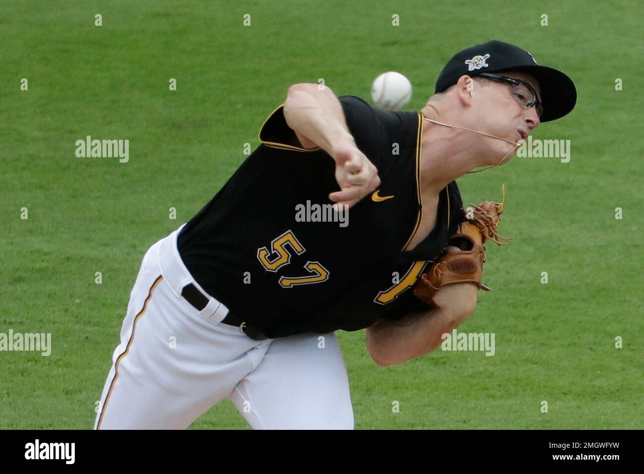 Pittsburgh Pirates relief pitcher Nick Burdi (57) delivers a pitch ...