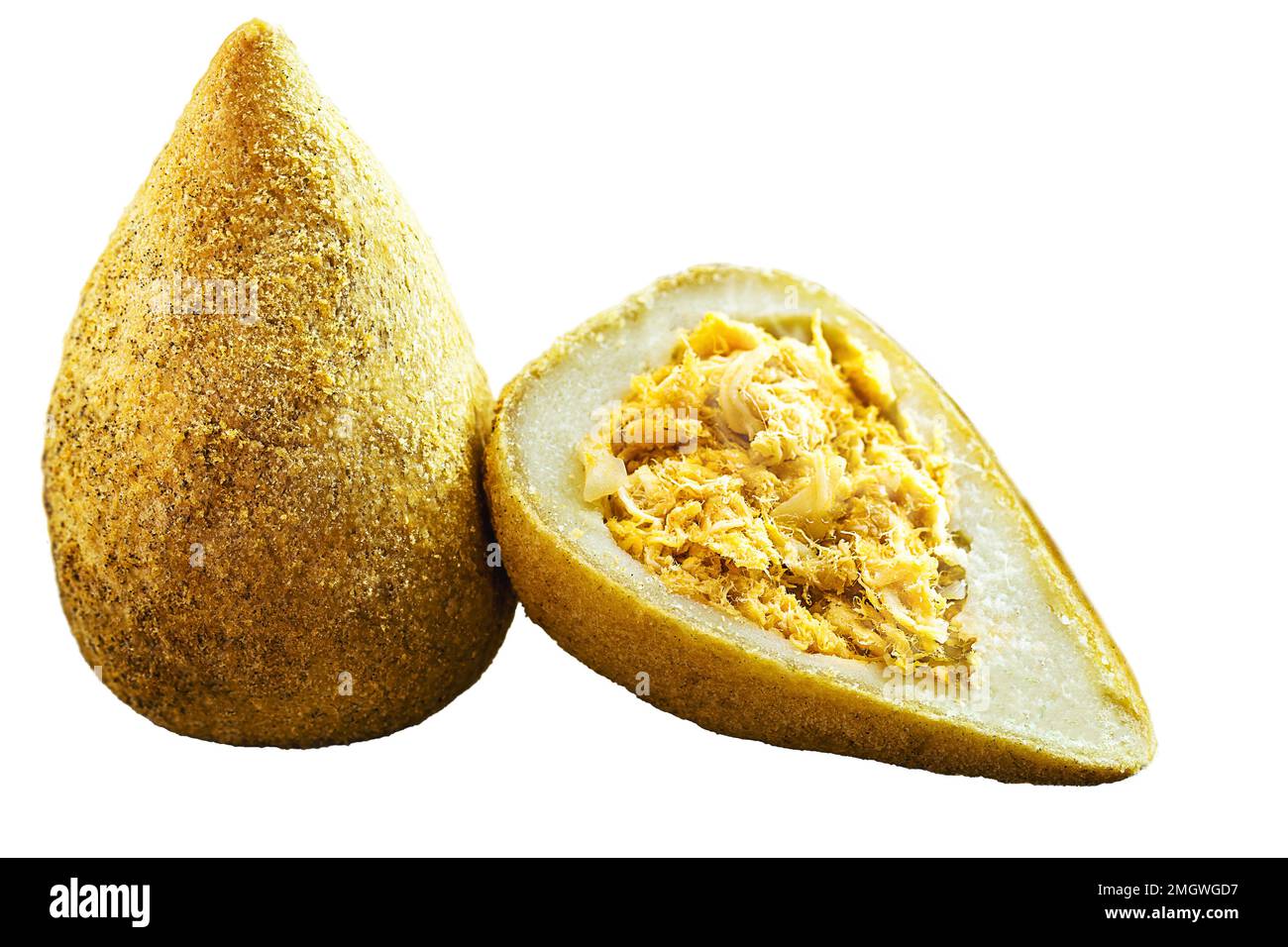 Brazilian appetizer, fried chicken croquette, called chicken coxinha ...