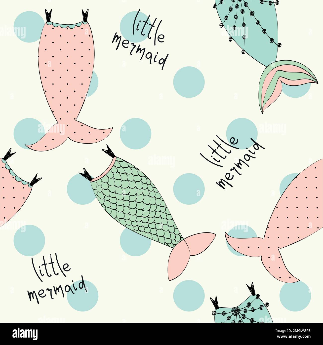 Vector cute mermaid Stock Vector Image & Art - Alamy