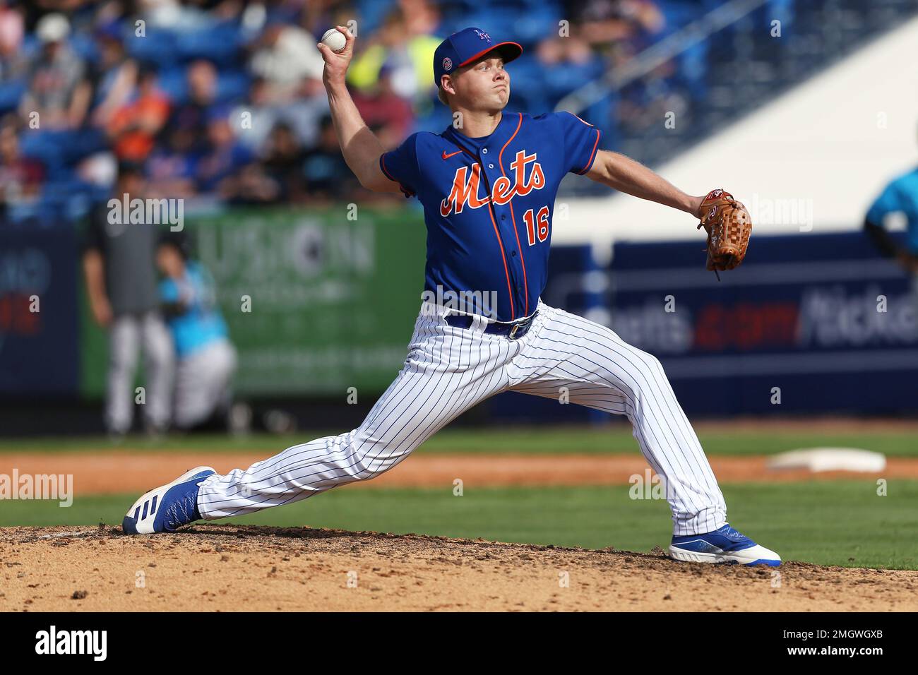 New York Mets Ryder Ryan pitches during a spring training baseball game ...