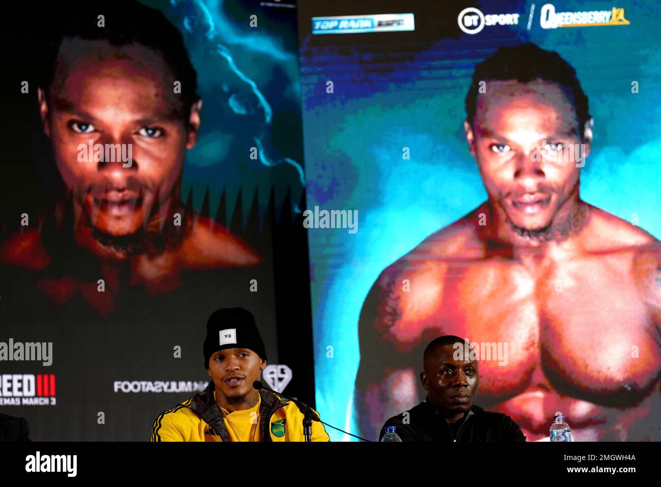 Anthony Yarde (left) and Tunde Ajayi during a press conference at Brent ...
