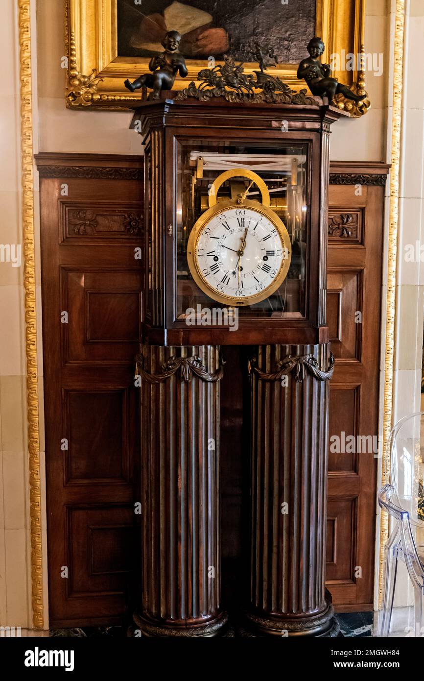 Antique clock Inside Nemours Estate Wilmington, Delaware, USA Stock ...