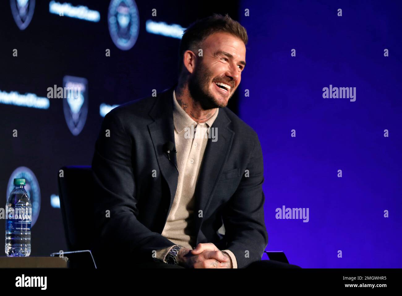 David Beckham, Inter Miami CF co-owner, is interviewed during the Major ...