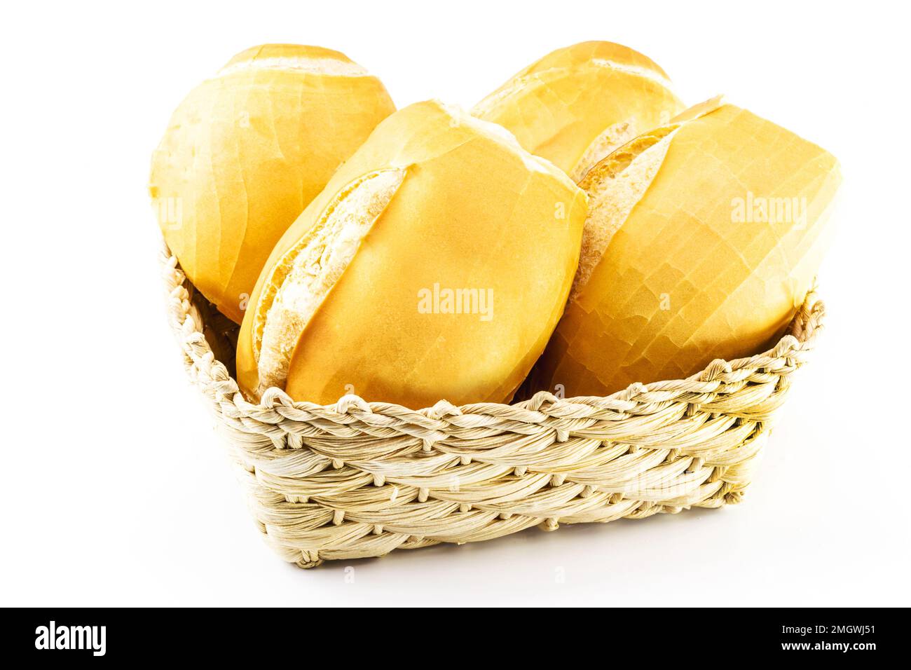 salted bread from the Brazilian bakery, called French bread in a basket ...