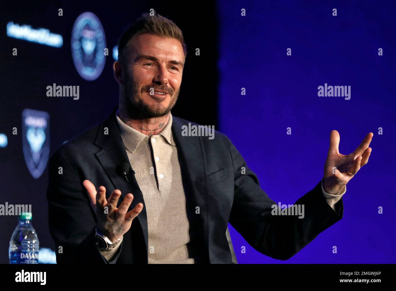 David Beckham, Inter Miami CF co-owner, is interviewed during the Major ...