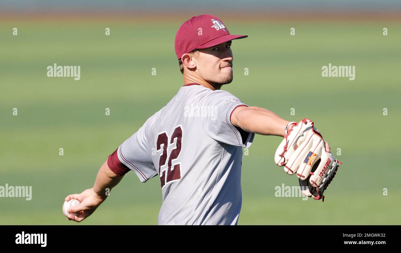 Texas Southern pitcher Tyler Hansen during an NCAA baseball game ...
