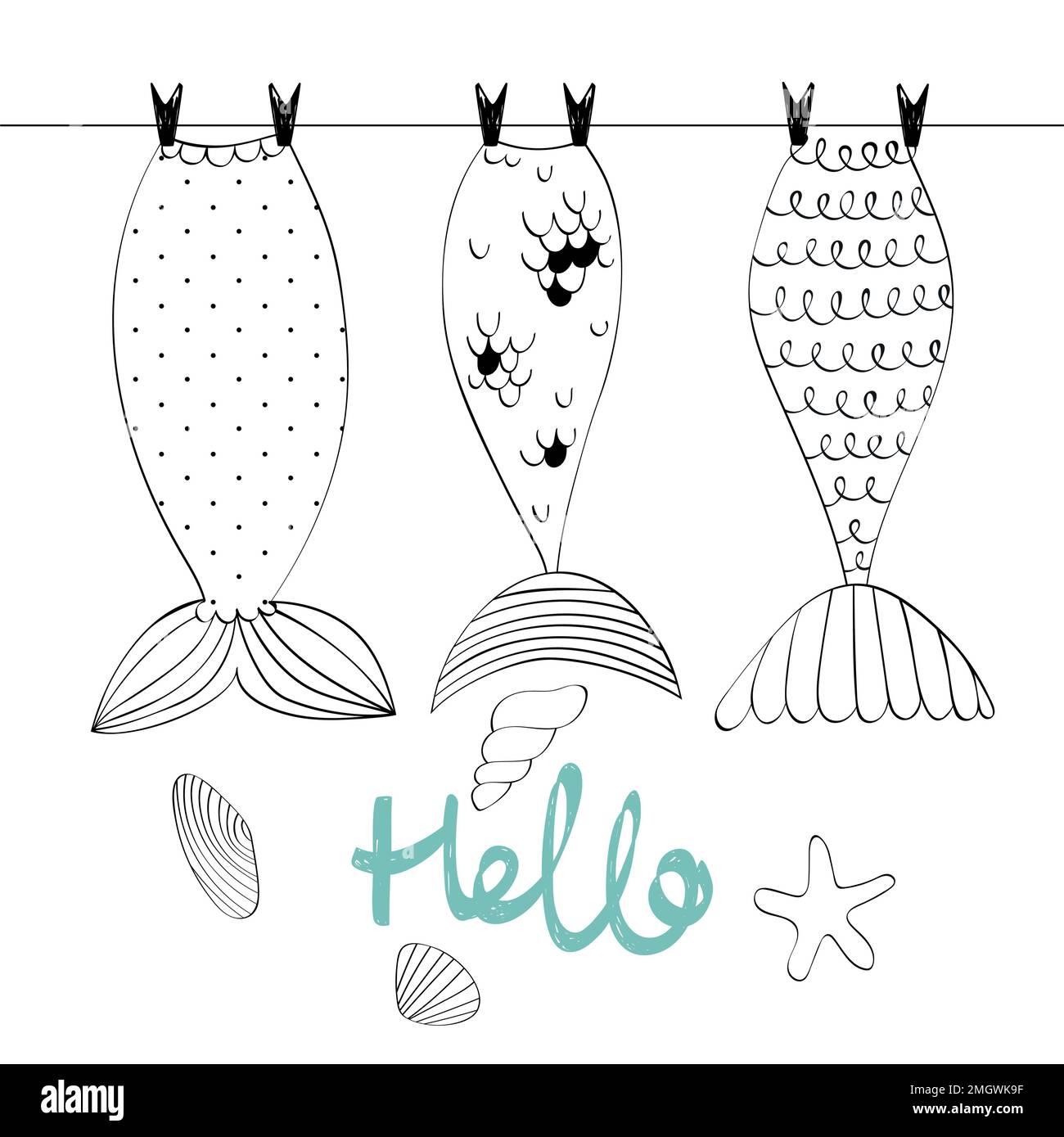 Vector cute mermaids Stock Vector Image & Art - Alamy