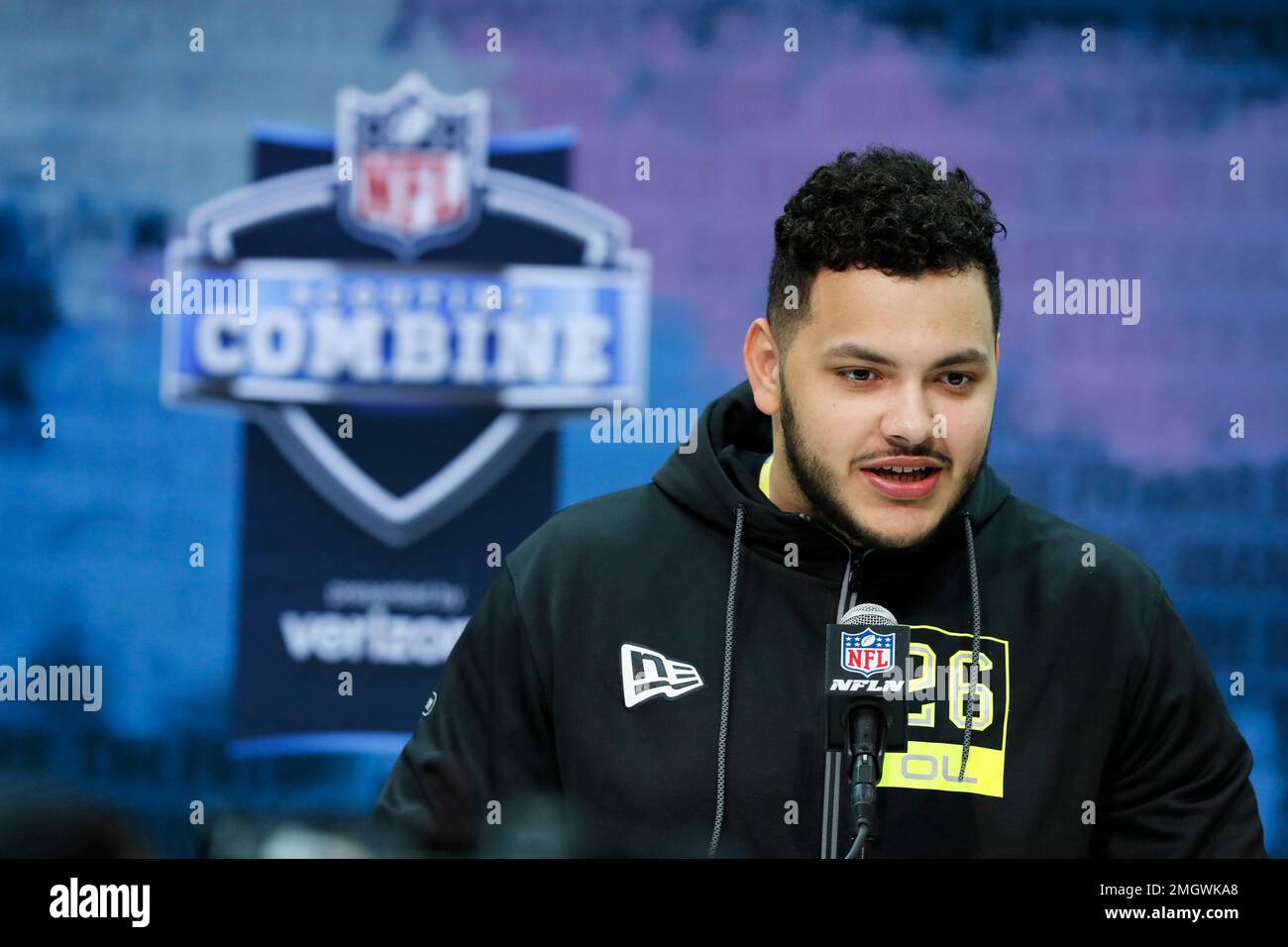 Ohio State offensive lineman Jonah Jackson speaks during a press ...