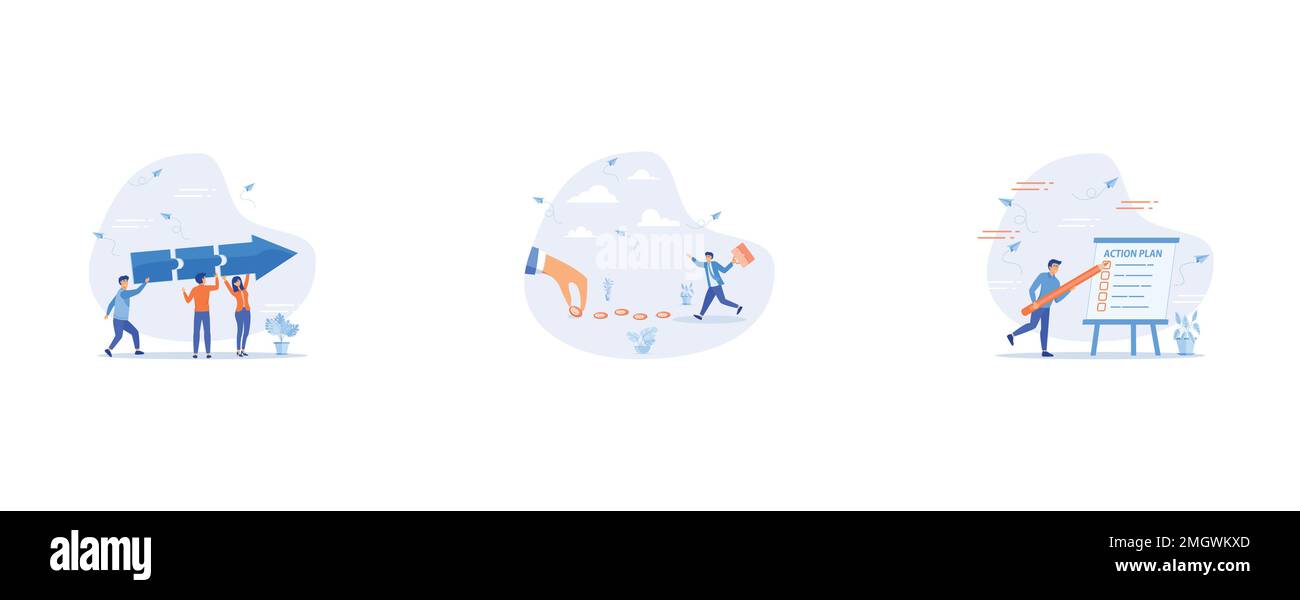 Teamwork connecting jigsaw puzzle metaphor of solving problem together ...