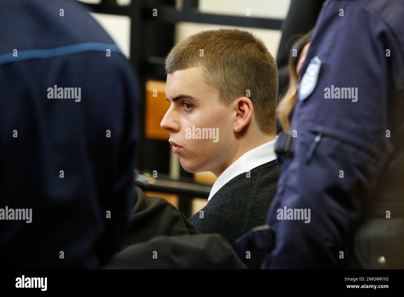 Gabriel Natale Hjorth attends the opening of the trial for the killing ...