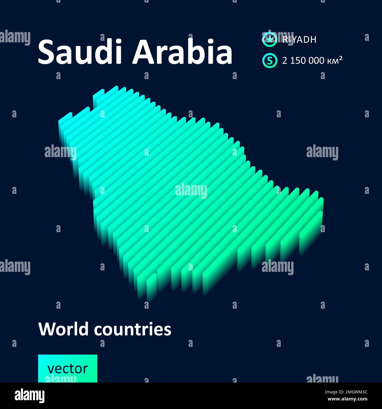 Vectors 3d map saudi arabia hi-res stock photography and images - Alamy