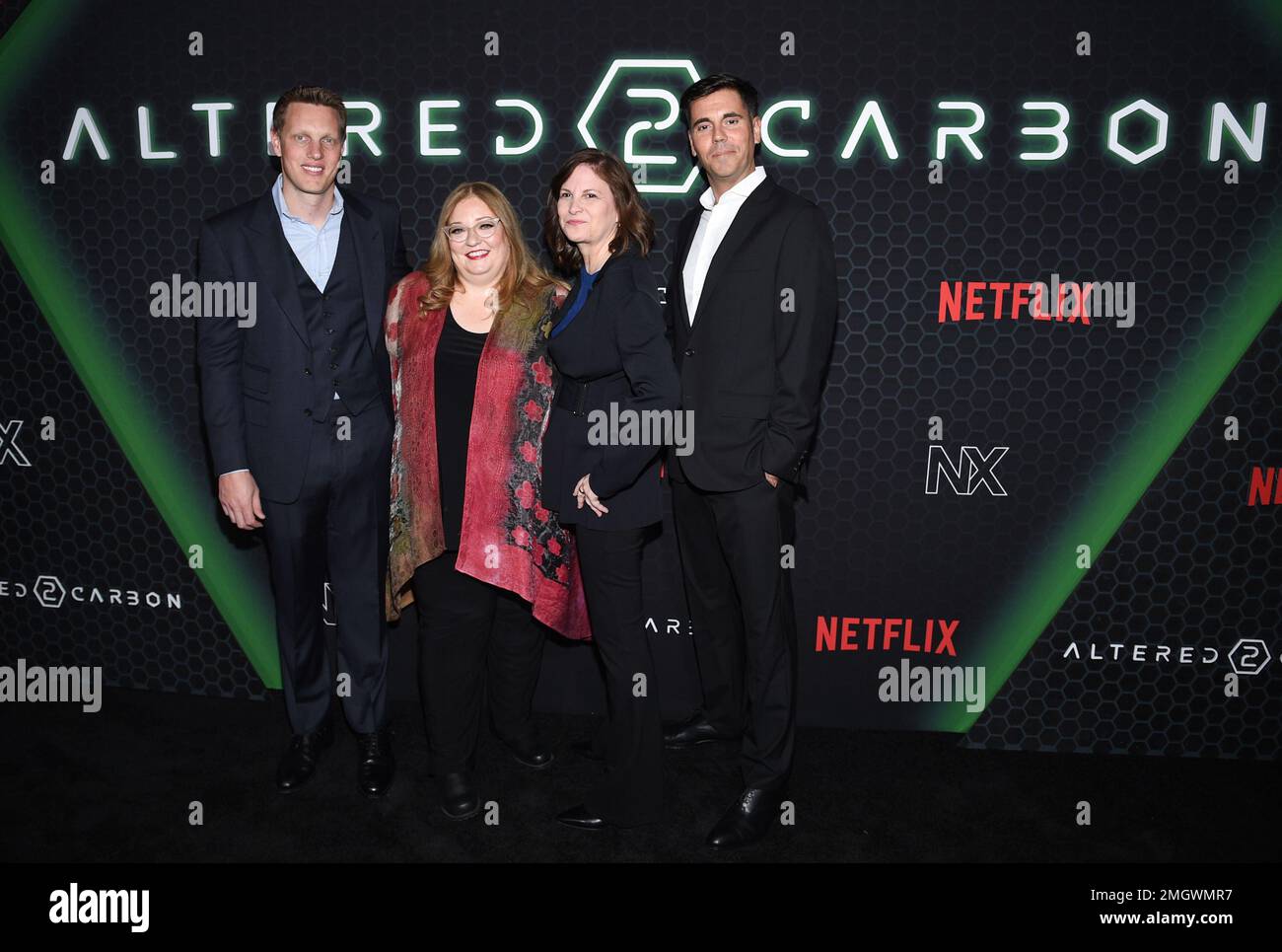 Skydance Media CEO David Ellison, left, showrunner Alison Schapker ...