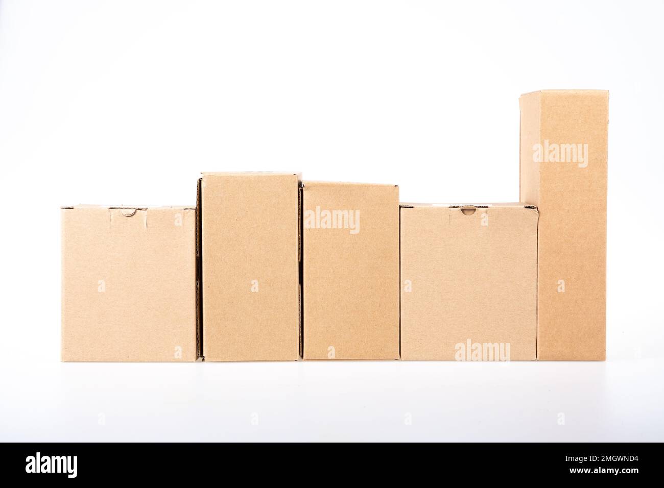 box package brown recycle delivery cardboard carton stack on white grey ...
