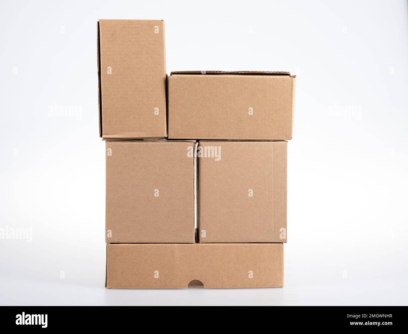 Cardboard boxes brown recycled box on white grey background Stock Photo ...