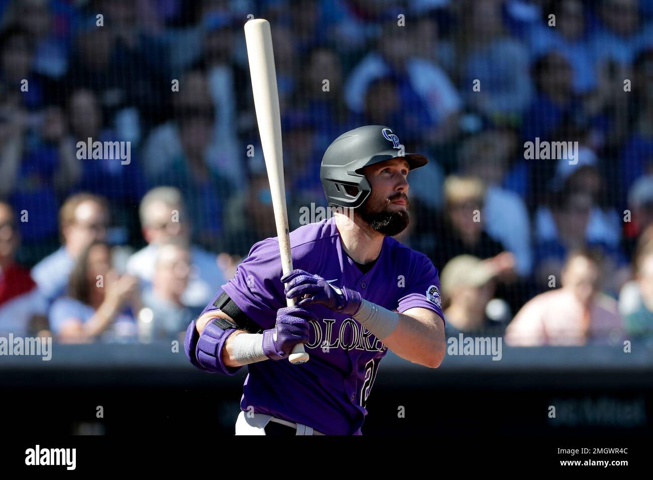 Colorado Rockies' David Dahl during the first inning of a spring ...