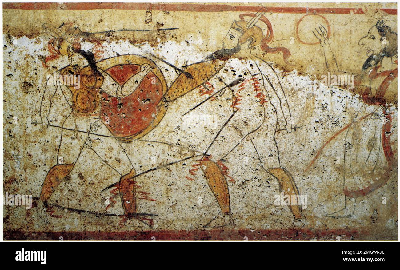 NECROPOLI OF GAUDO, DUEL IN THE PRESENCE OF A MASKED JUDGE, TOMB 7 ...