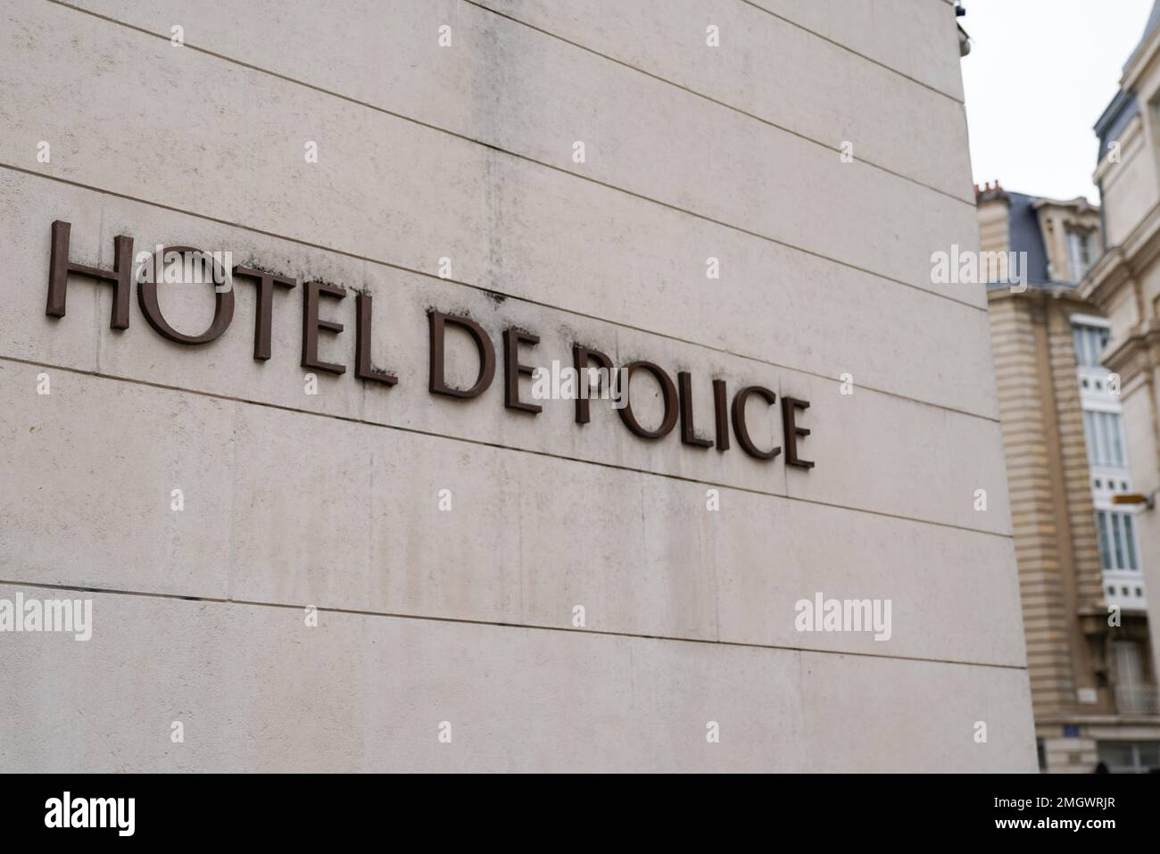 Hotel de Police french text means headquarters central police station ...