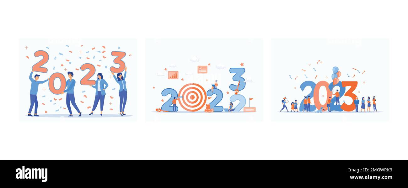 People holding 2023 New Year numbers in hands, business in 2023, 2023 ...