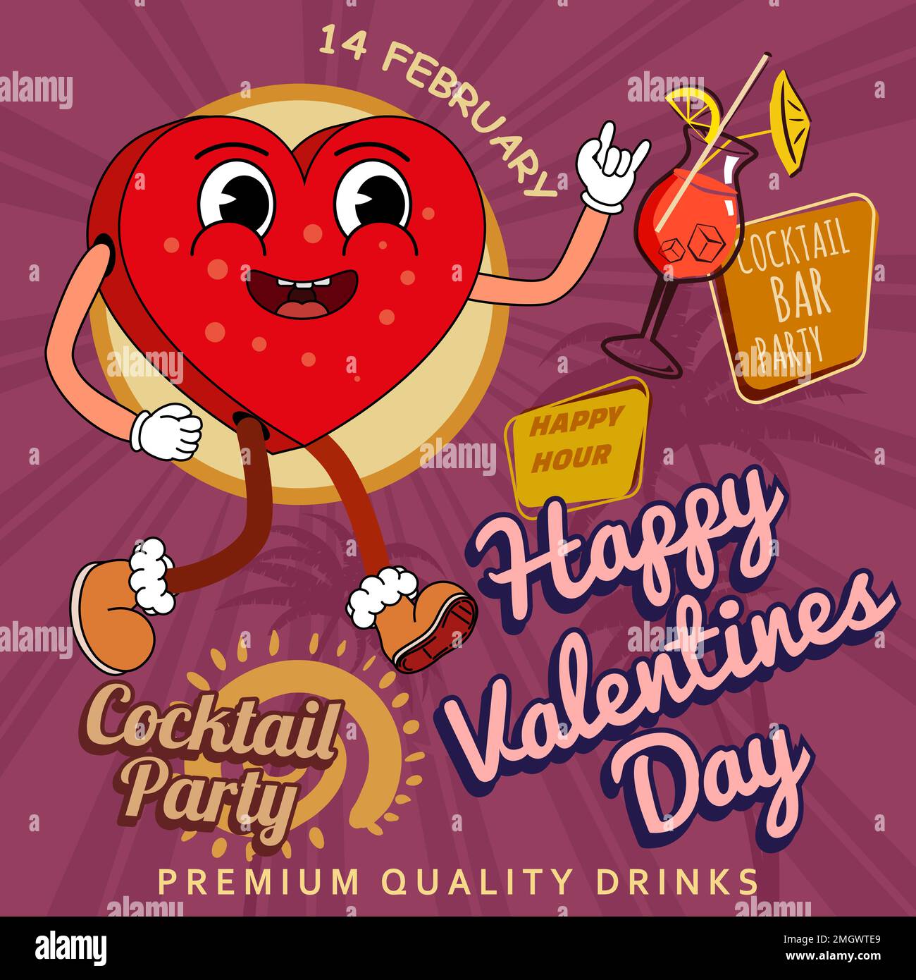 Heart cocktail character cartoon hi-res stock photography and images ...