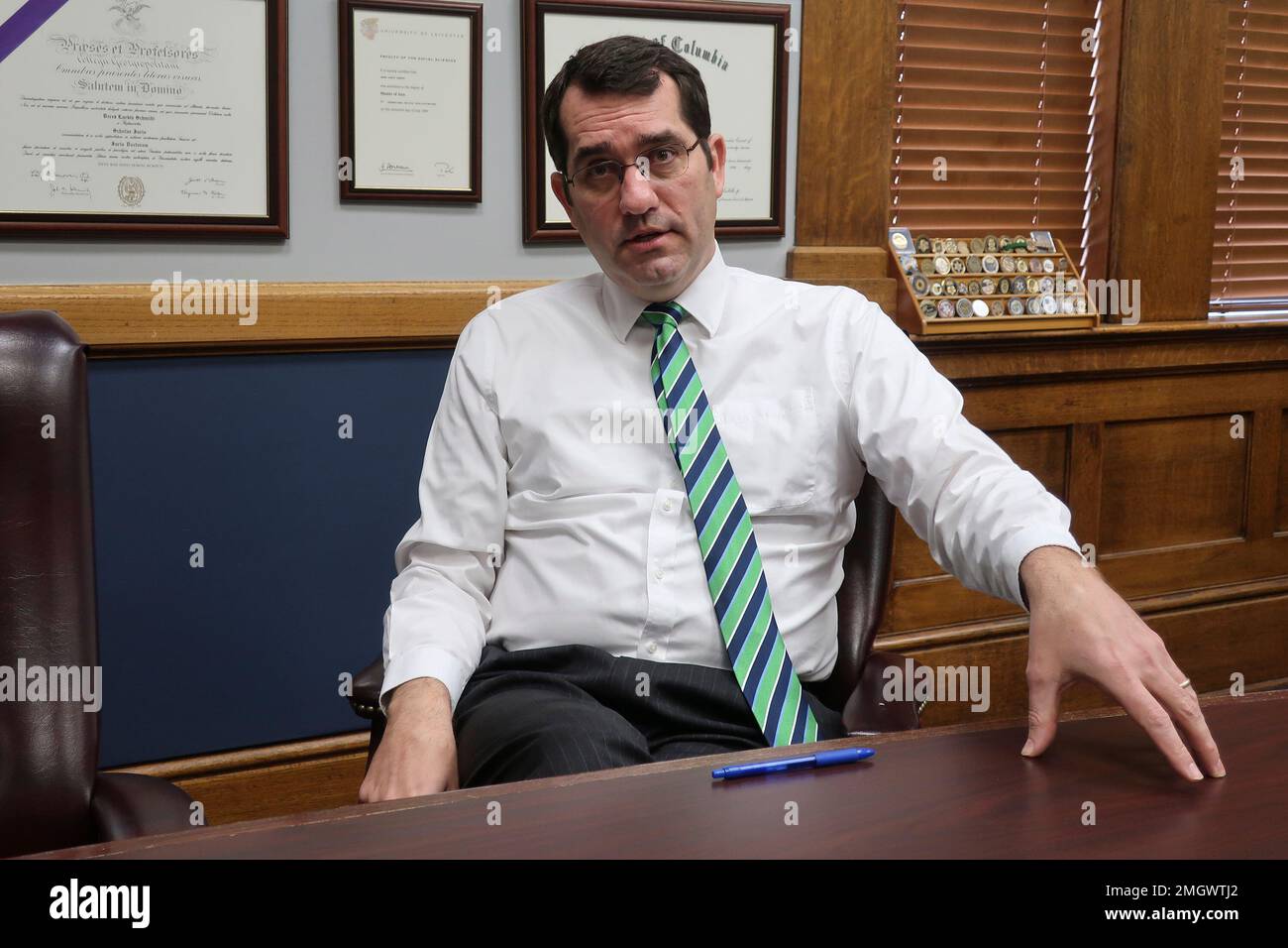 Kansas Attorney General Derek Schmidt, a Republican, answers questions ...