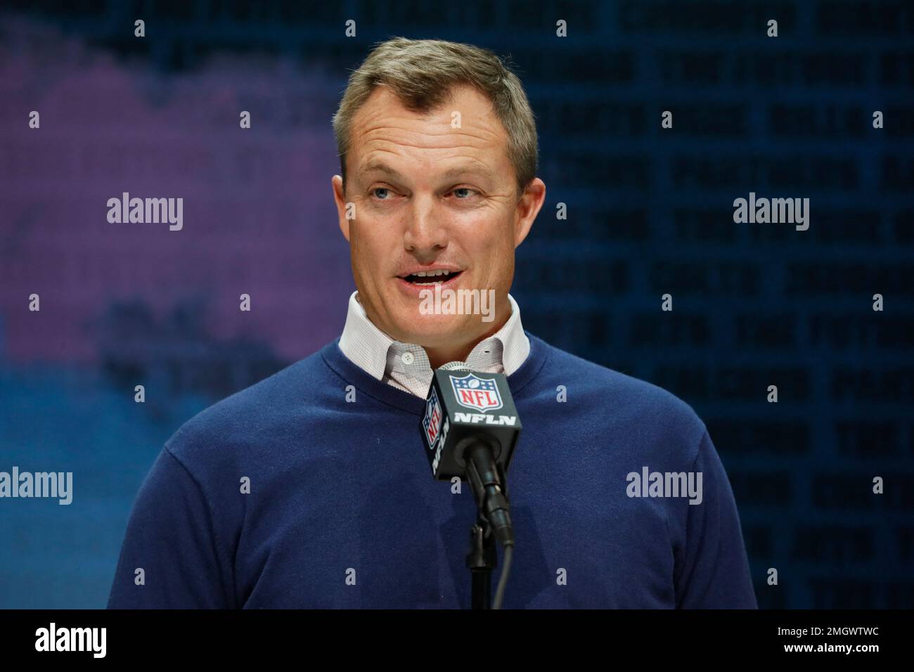 San Francisco 49ers general manager John Lynch speaks during a press ...