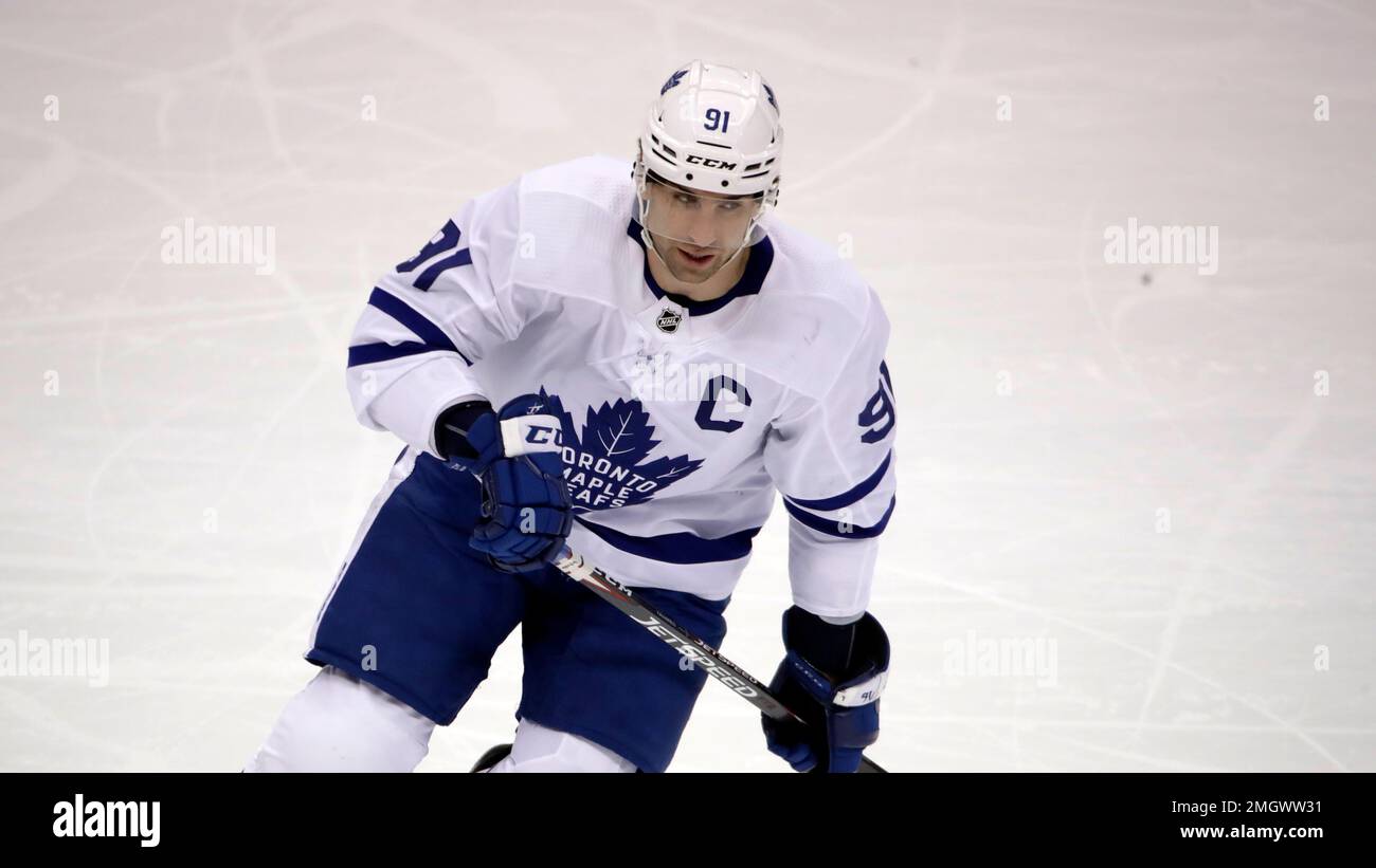Toronto Maple Leafs' John Tavares skates during the first period of the ...