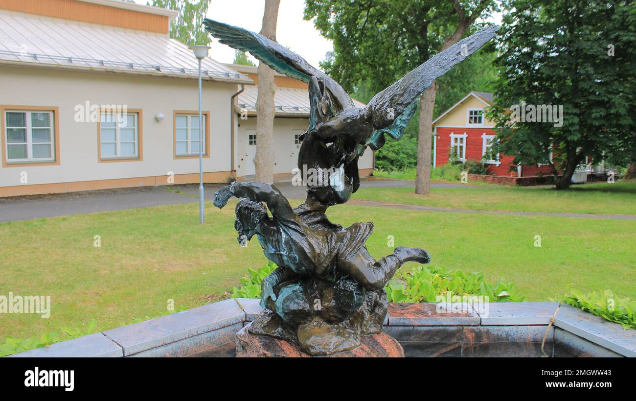 Kokko, hauki ja Ilmarinen, Emil Wikström 1891, Valkeakoski Stock Photo ...