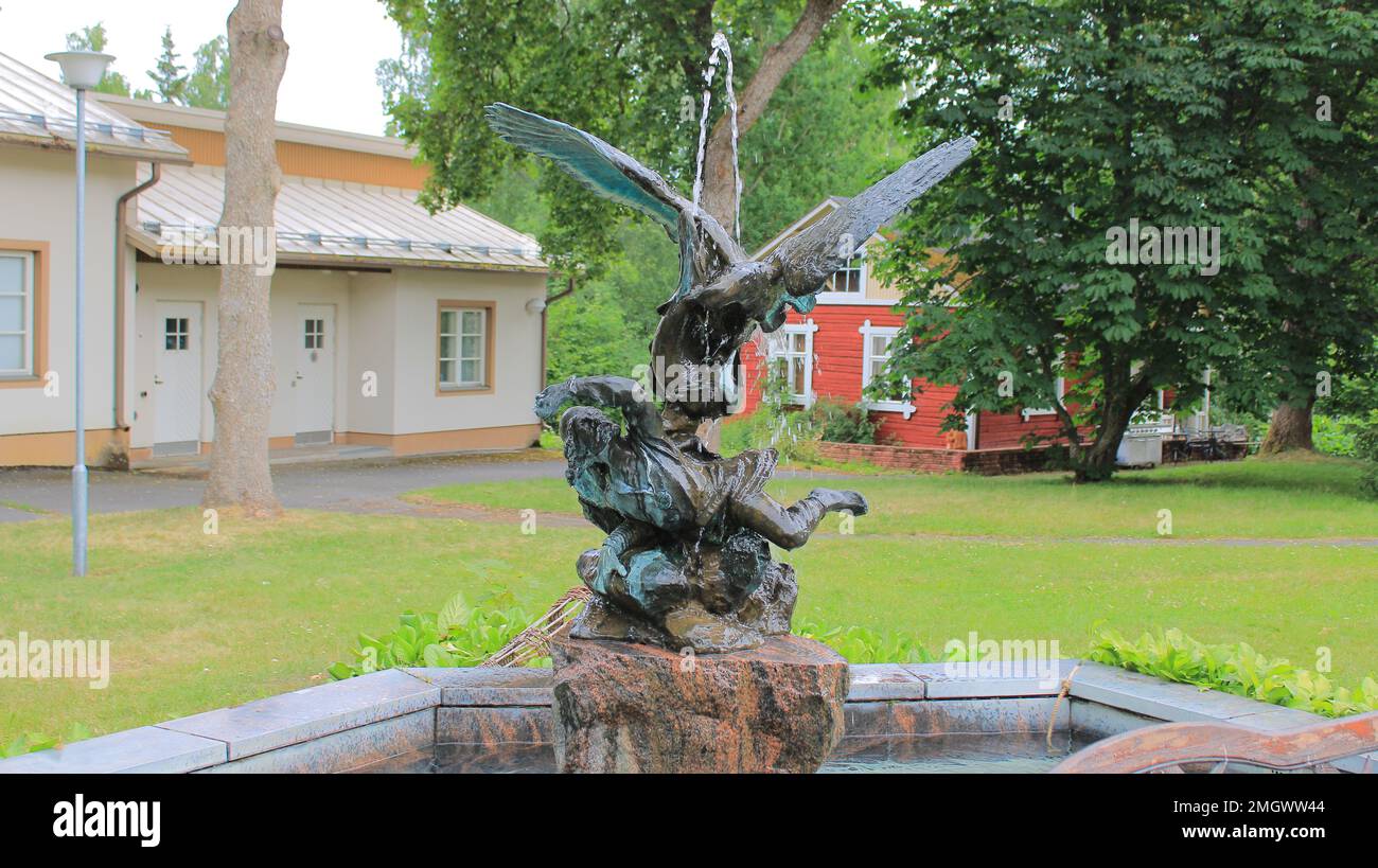 Kokko, hauki ja Ilmarinen, Emil Wikström 1891, Valkeakoski Stock Photo ...