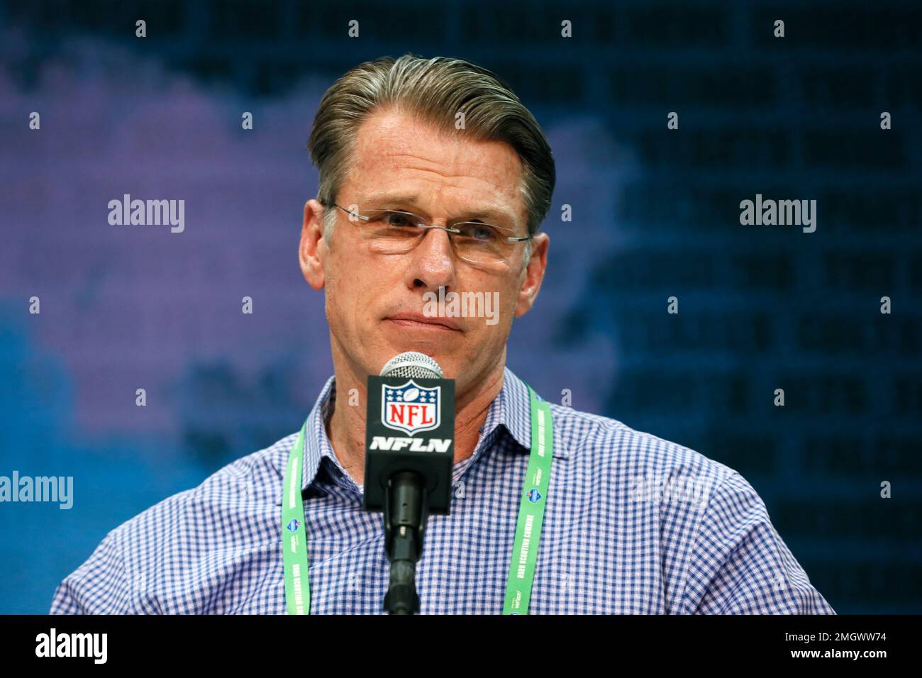Minnesota Vikings general manager Rick Spielman speaks during a press ...