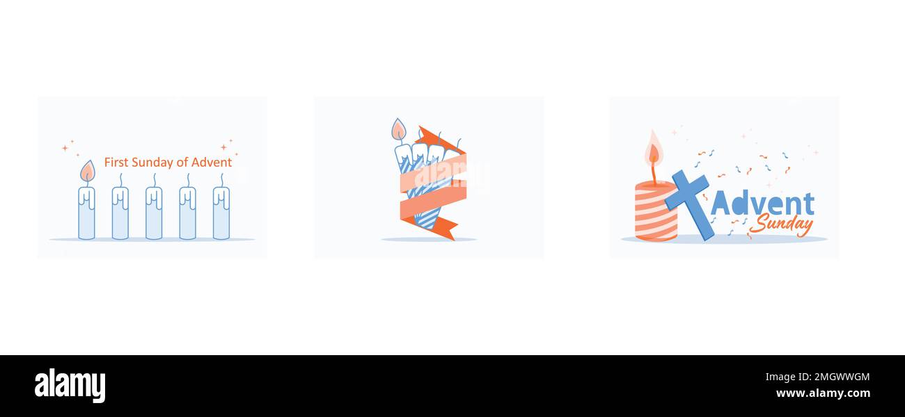 One burning advent candle, Advent candles wreath with purple violet ...