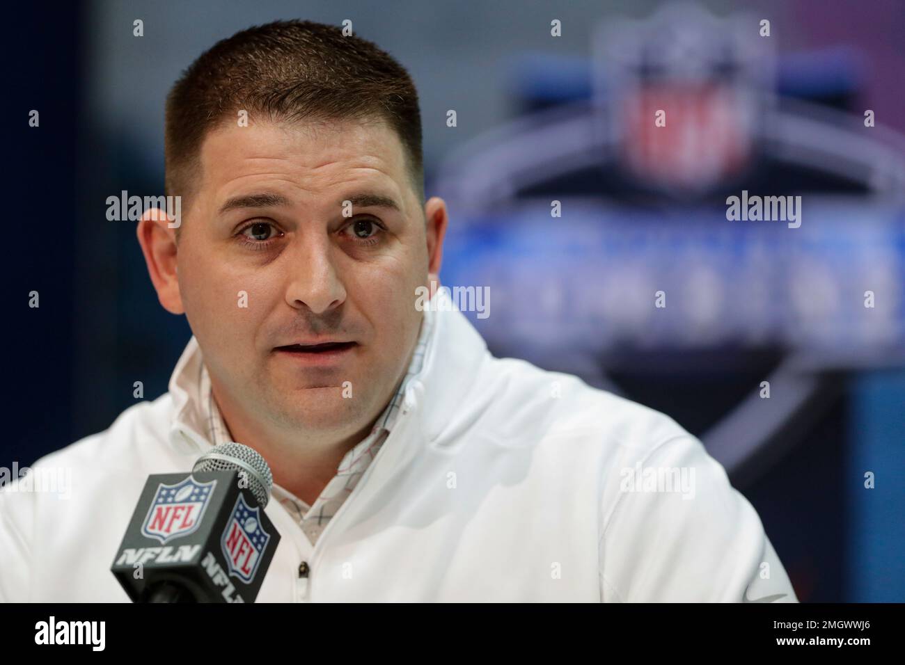 New York Giants head coach Joe Judge speaks during a press conference ...