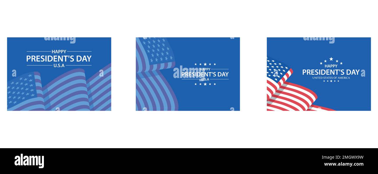Happy President's Day dark blue background with the US flag, Banner ...