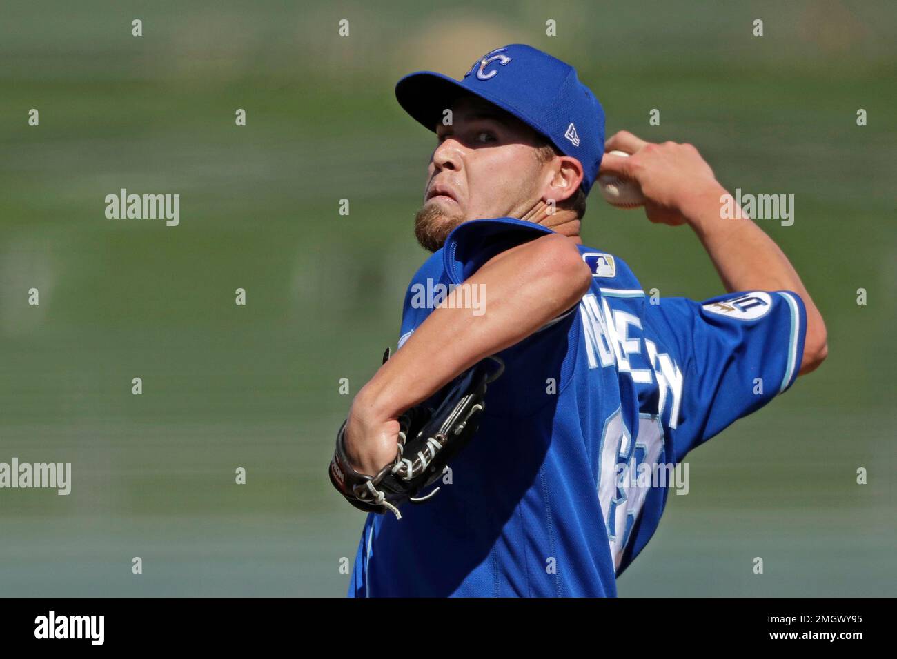 Kansas City Royals pitcher Jake Newberry throws during the fourth ...
