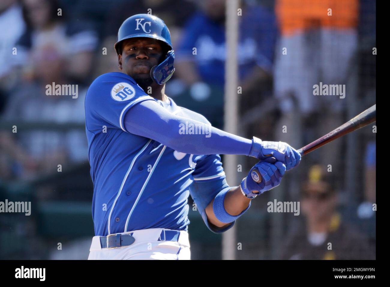 Kansas City Royals' Jorge Soler bats during the first inning of a ...