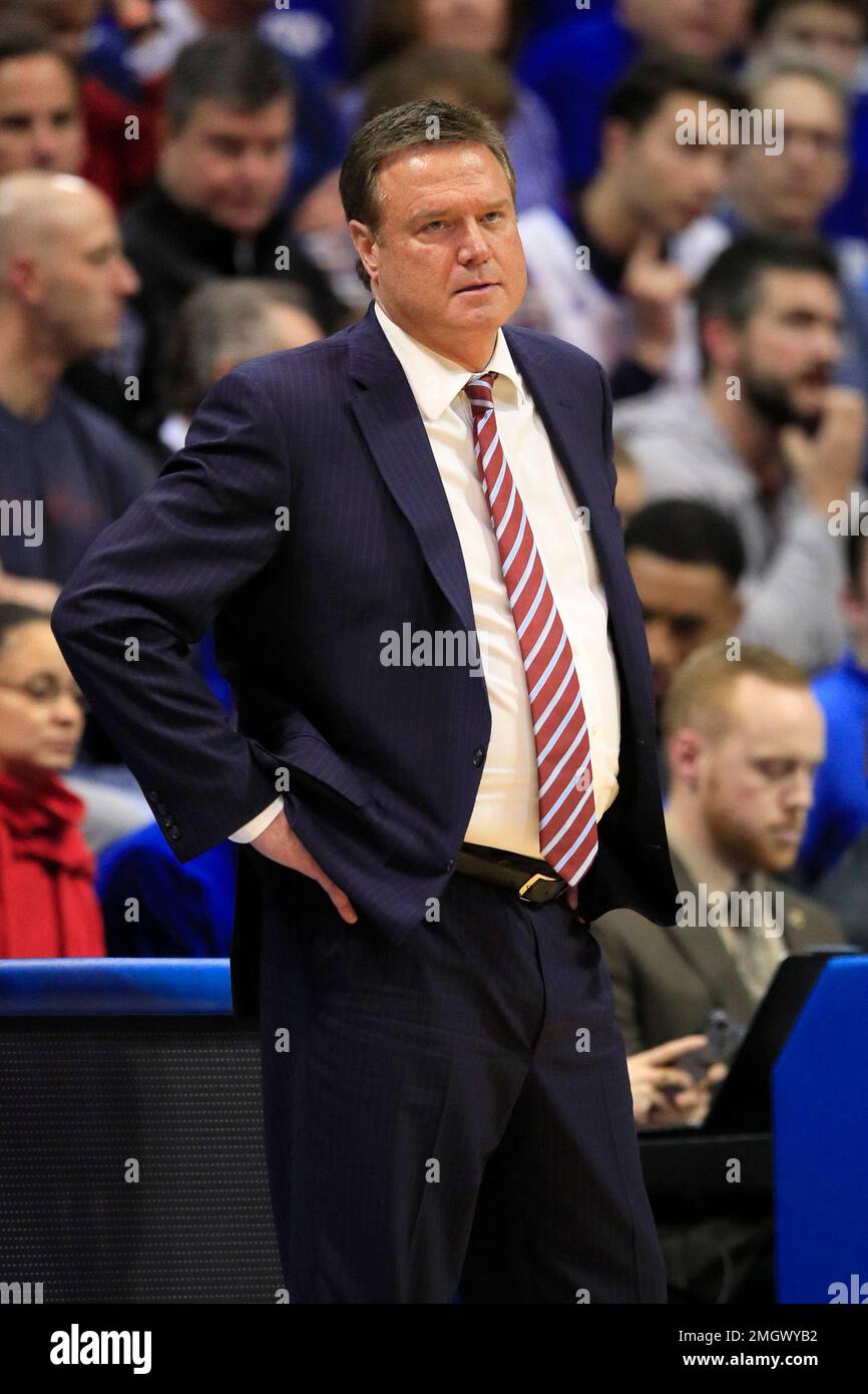 Kansas head coach Bill Self during the first half of an NCAA college ...